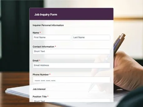 Customer Inquiry Form with QR Code | Easy-to-Use Template