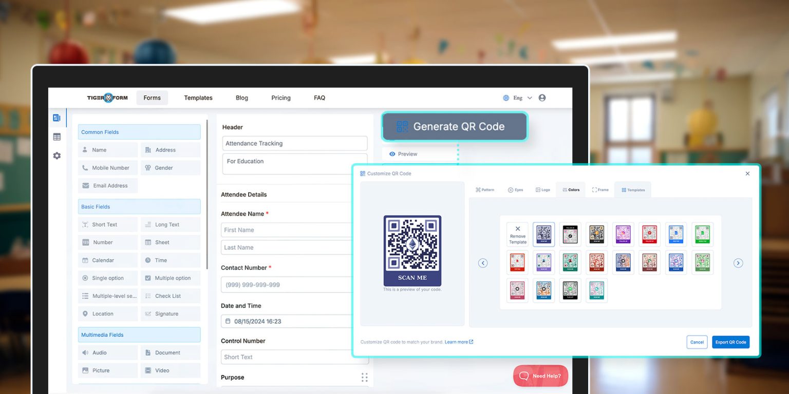 Optimize Form for Attendance Tracking with QR Codes - Form QR Code Builder