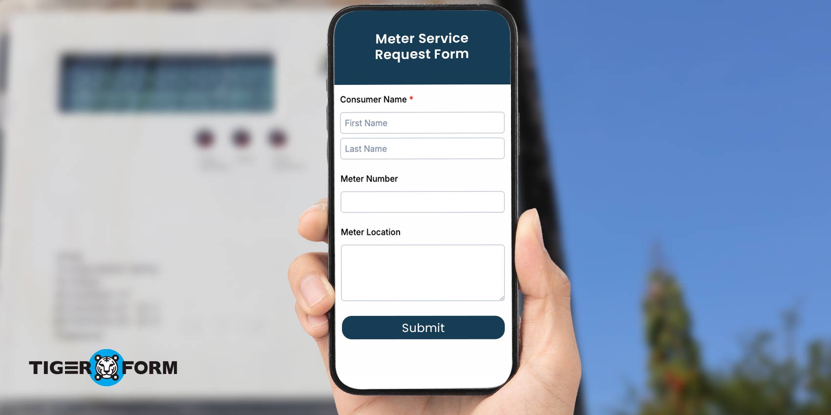Service Request Form for Utilities with QR Code Form - Form QR Code Builder